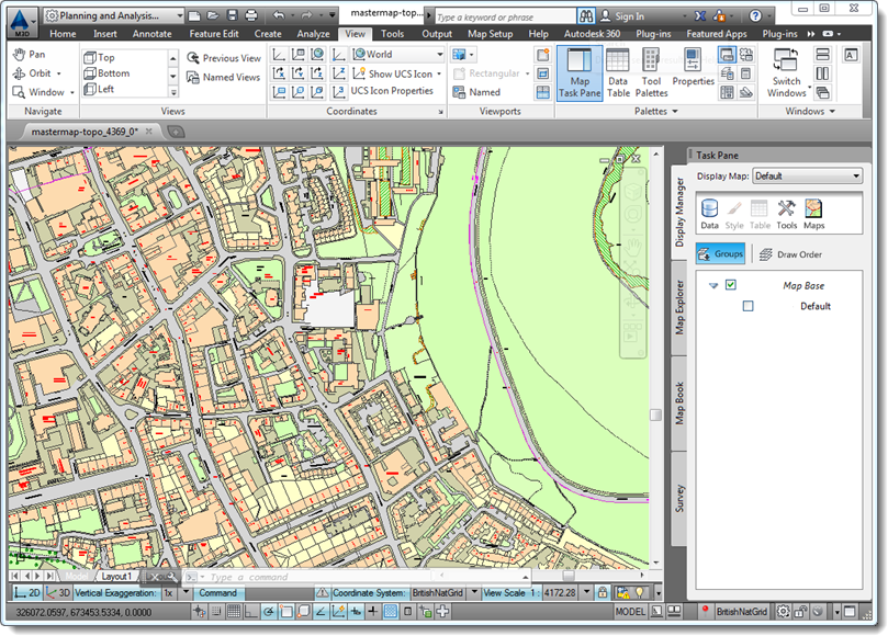 Combine OS MasterMap with Contours In AutoCAD Map 3D